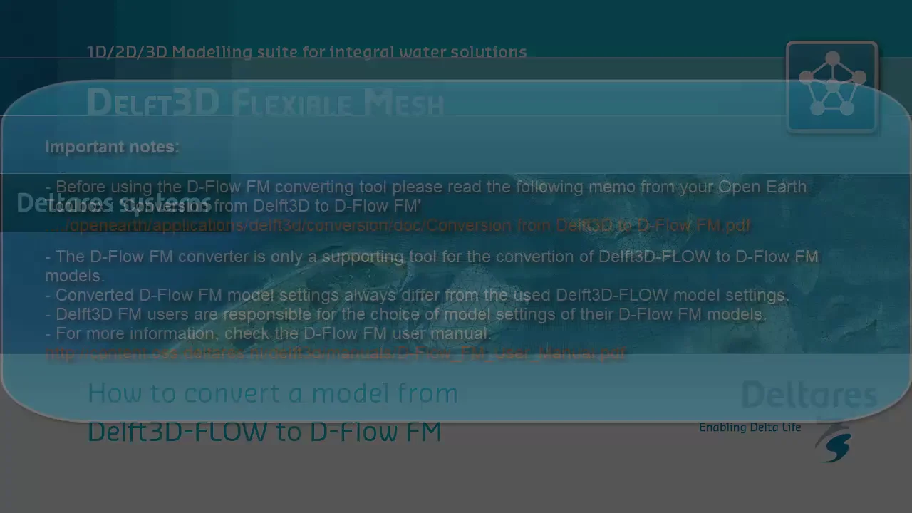 How to convert a model from Delft3D-FLOW to D-Flow FM