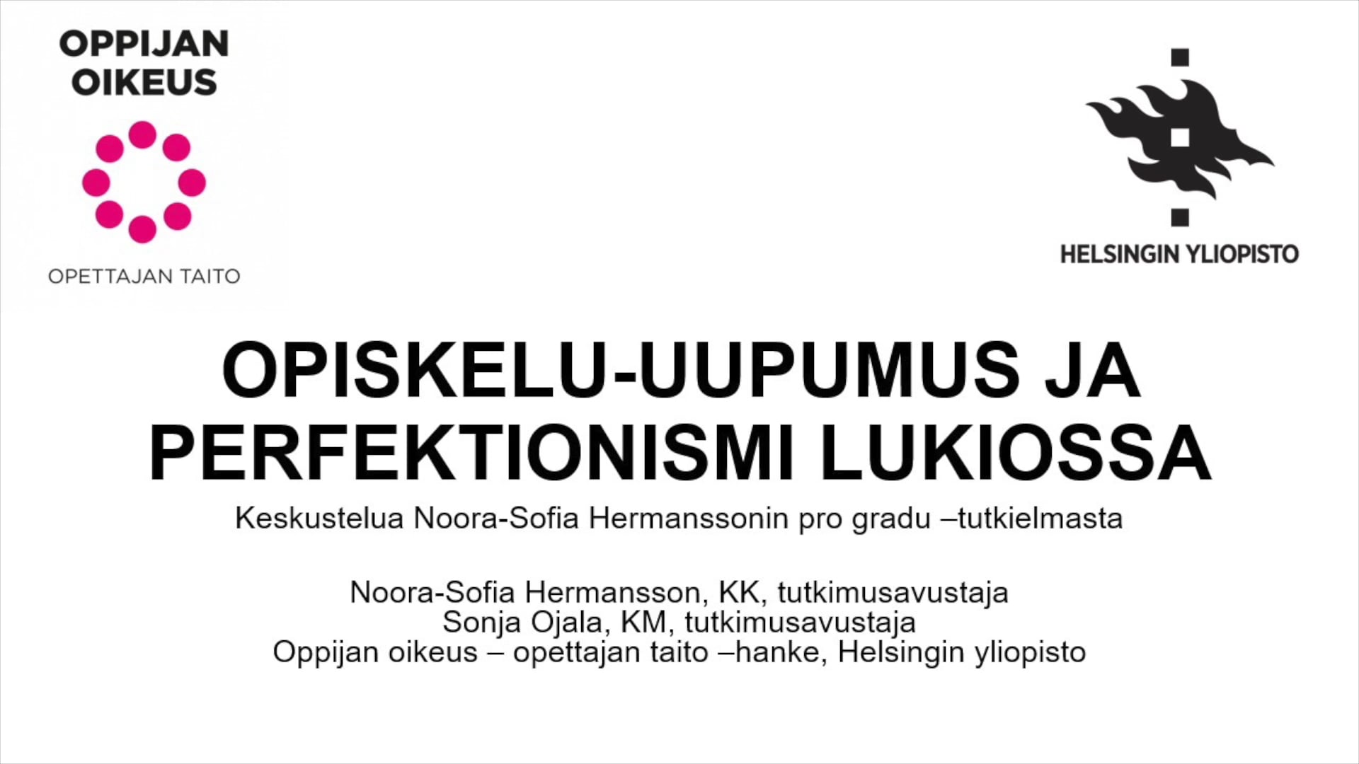Opiskelu-uupumus ja perfektionismi lukiossa.mp4 on Vimeo