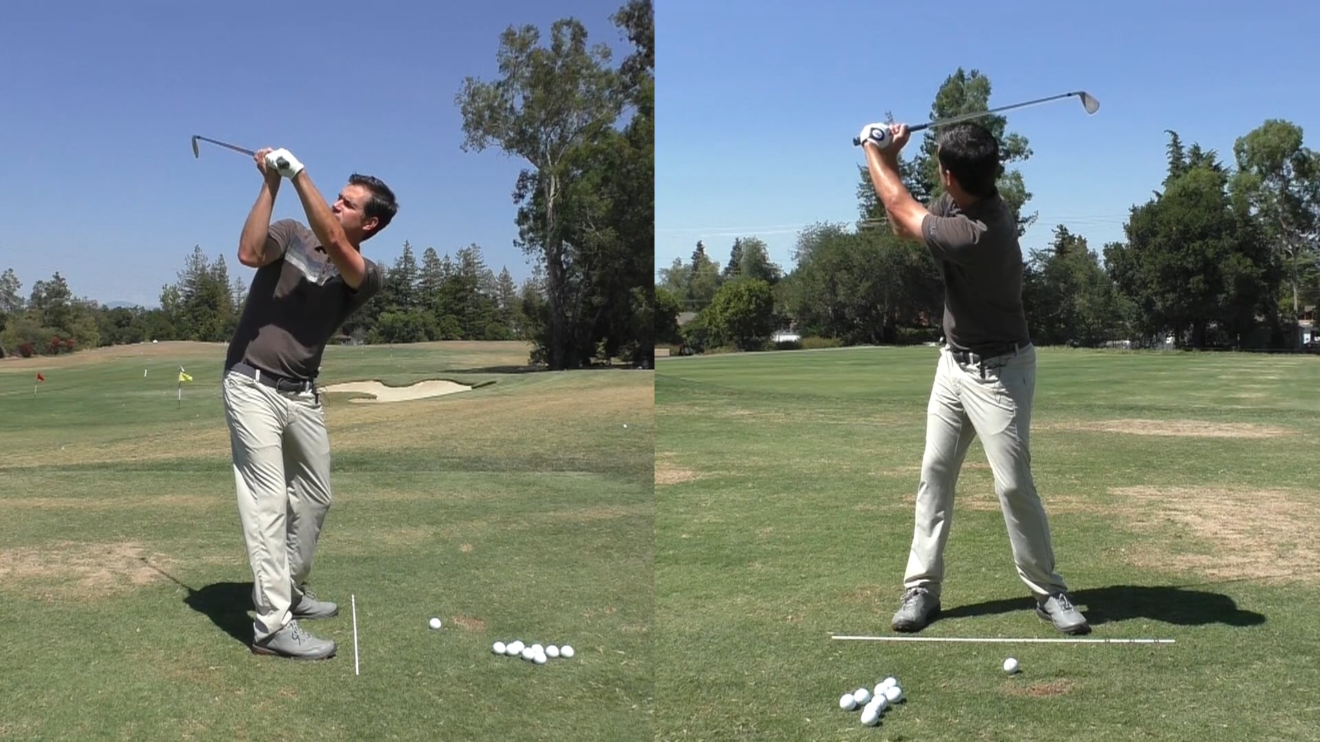 Open at the top of the swing