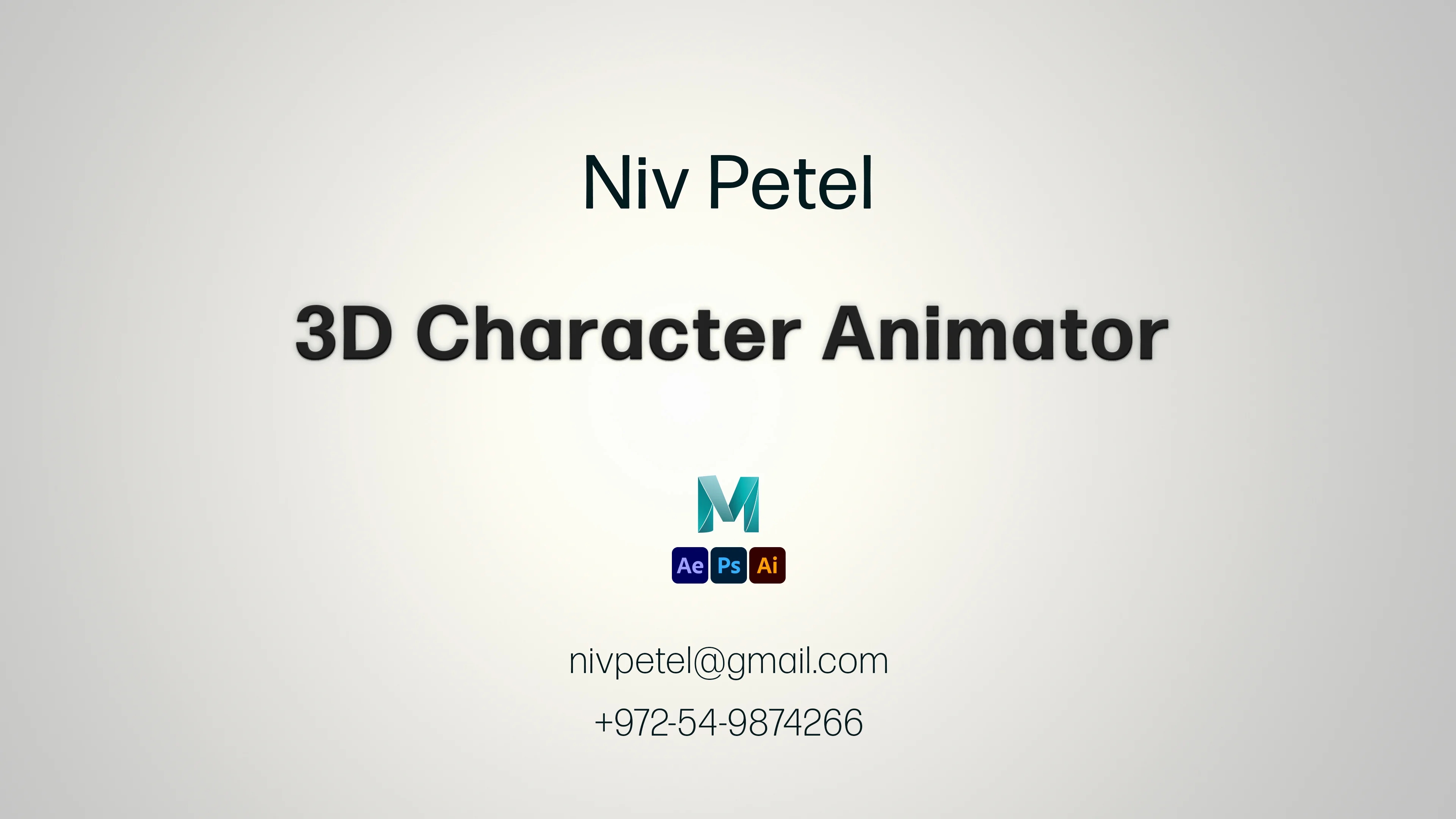 Niv Petel - 3D Character Animation Reel - 2024