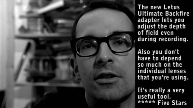 Letus Ultimate Backfire DOF adapter quick demo on Vimeo