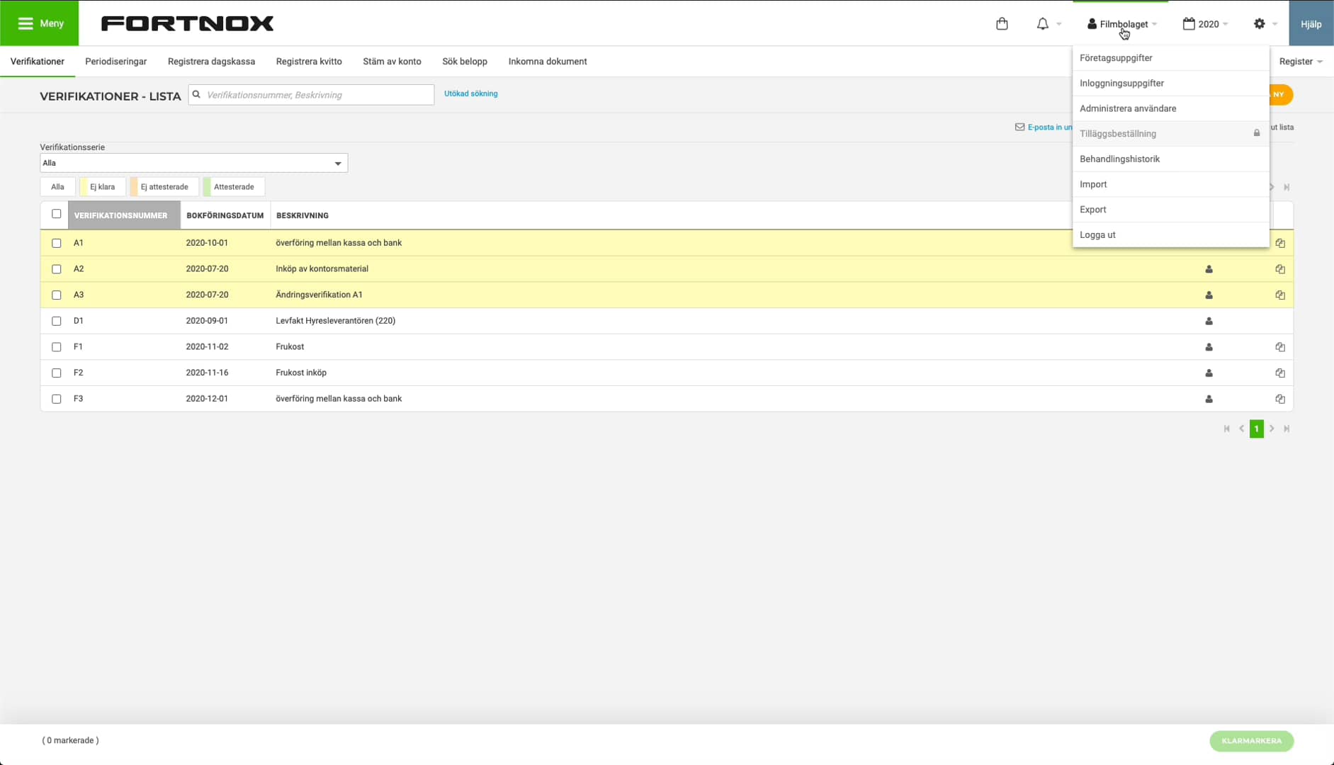 Exportera SIE-fil i Fortnox Bokföring on Vimeo