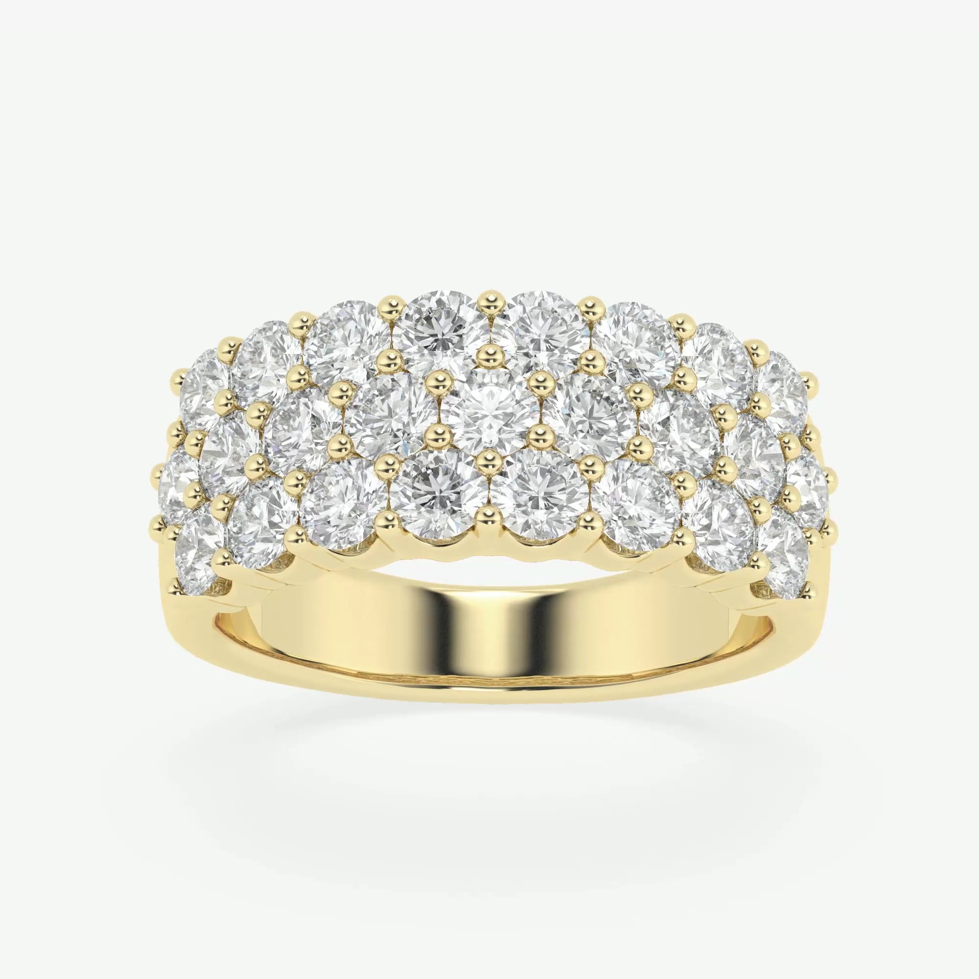 2 ctw Round Lab Grown Diamond Three Row Fashion Band - Grownbrilliance
