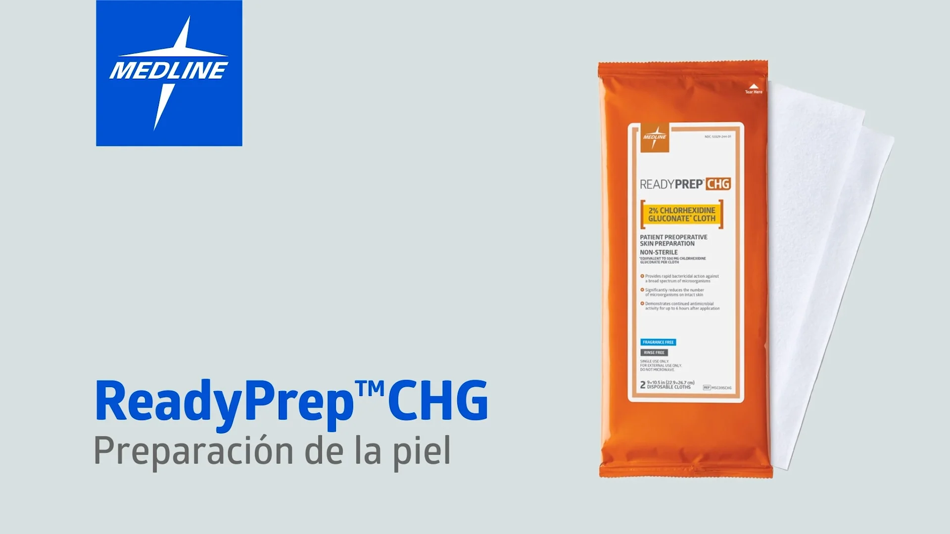 Vídeo de instrucciones de uso de los paños preoperatorios ReadyPrep CHG