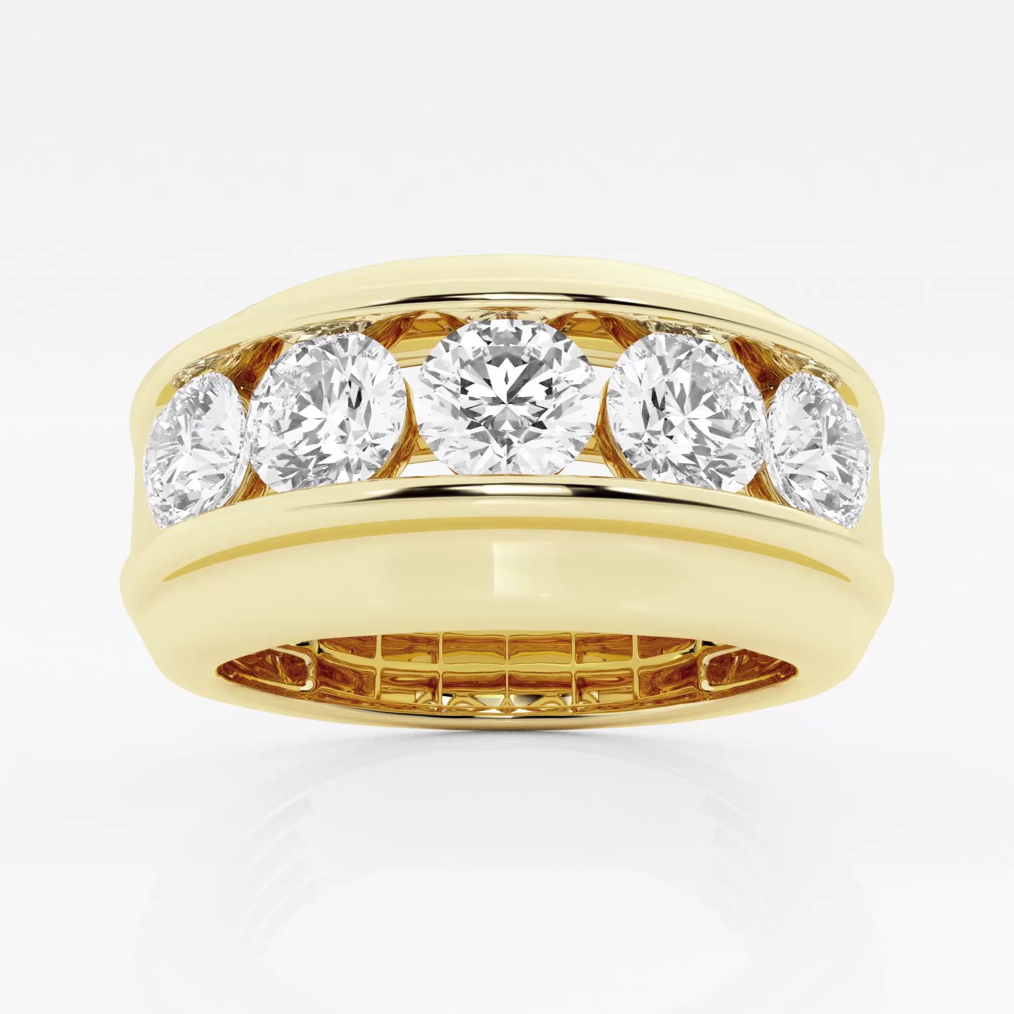 3 ctw Round Lab Grown Diamond Mens Channel Set Wedding Band ...