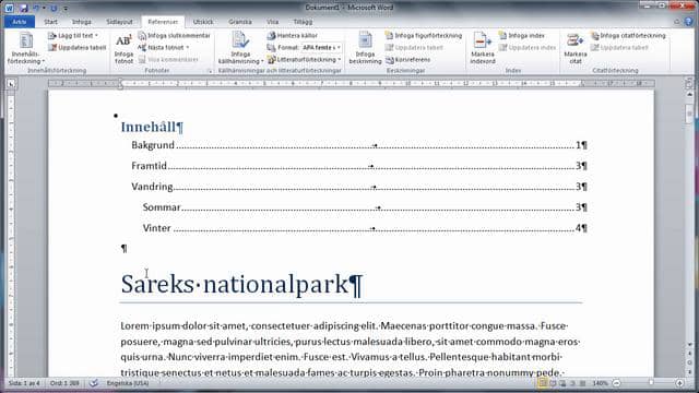 Office 2010 - Word - Rubrik, Sidbrytning, Innehållsförteckning on Vimeo