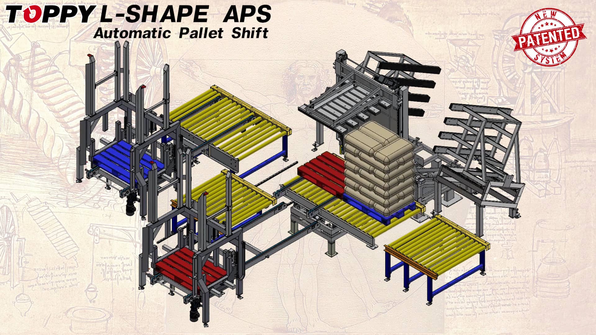 Pallet Inverter L-shape Automatic Pallet Shift on Vimeo