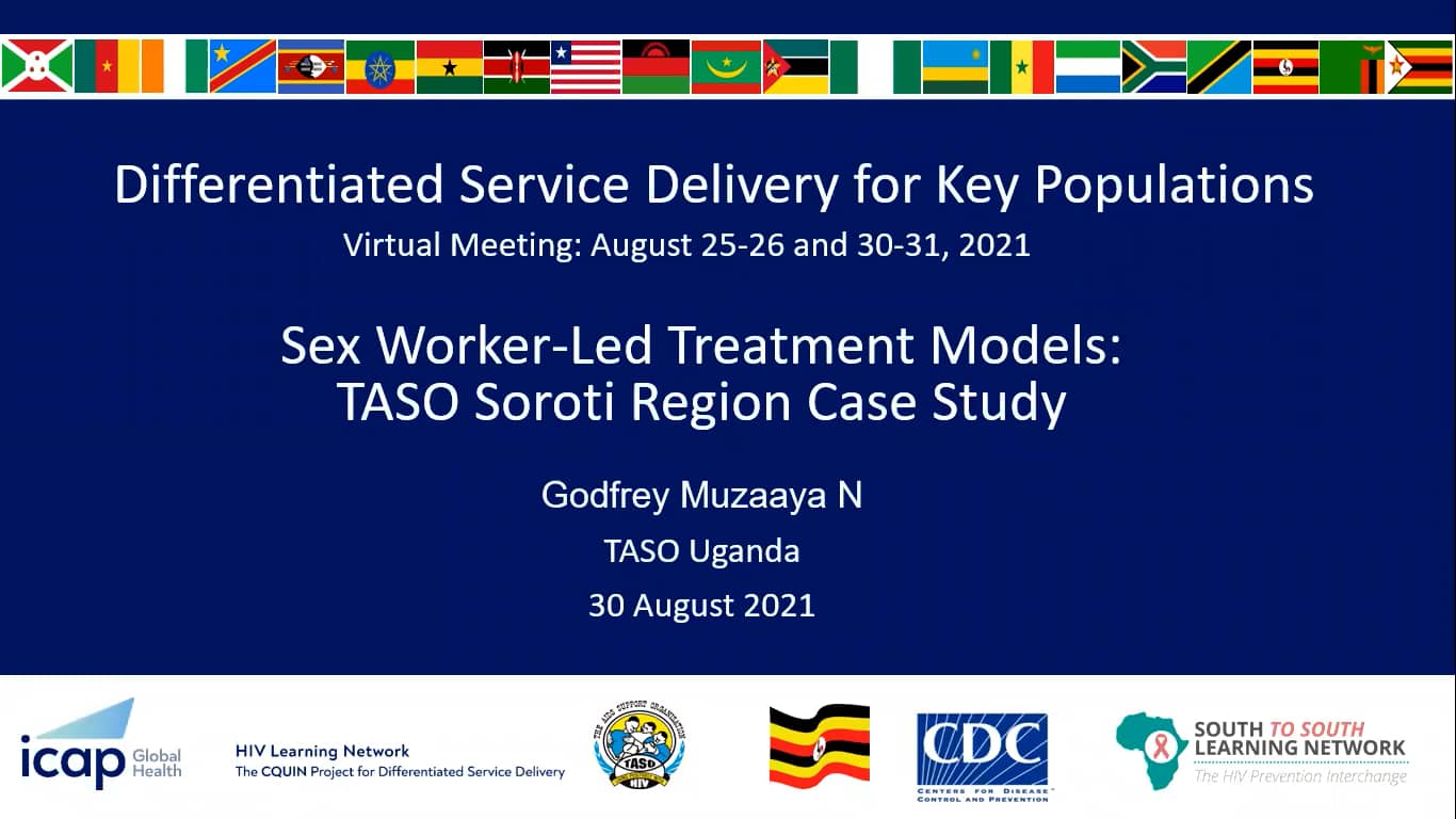 TASO Uganda- Sex Worker-Led Treatment Models; TASO Soroti Region Case ...