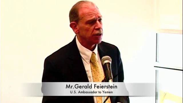 Mr. Gerald Feierstein-US Ambassador to Yemen LECTURE Pt1 on Vimeo