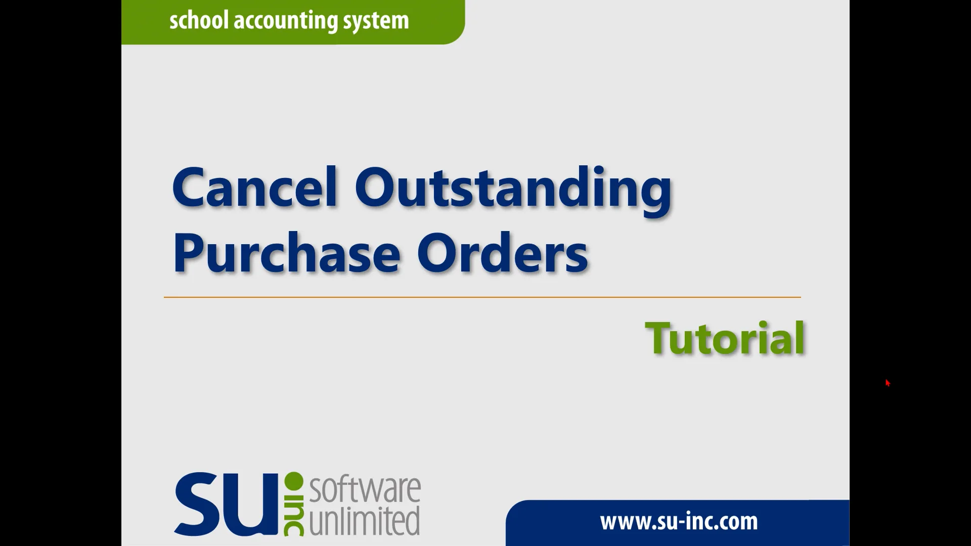 Training Tutorials - Cancel Outstanding Purchase Orders on Vimeo