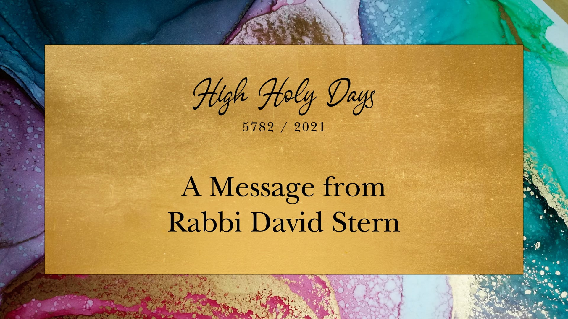 A High Holy Days message from Rabbi David Stern on Vimeo