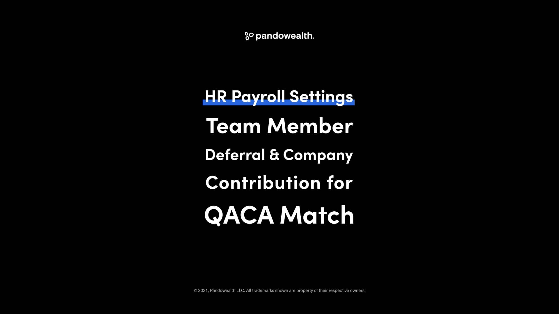 CFA HR Payroll Settings - QACA Match on Vimeo