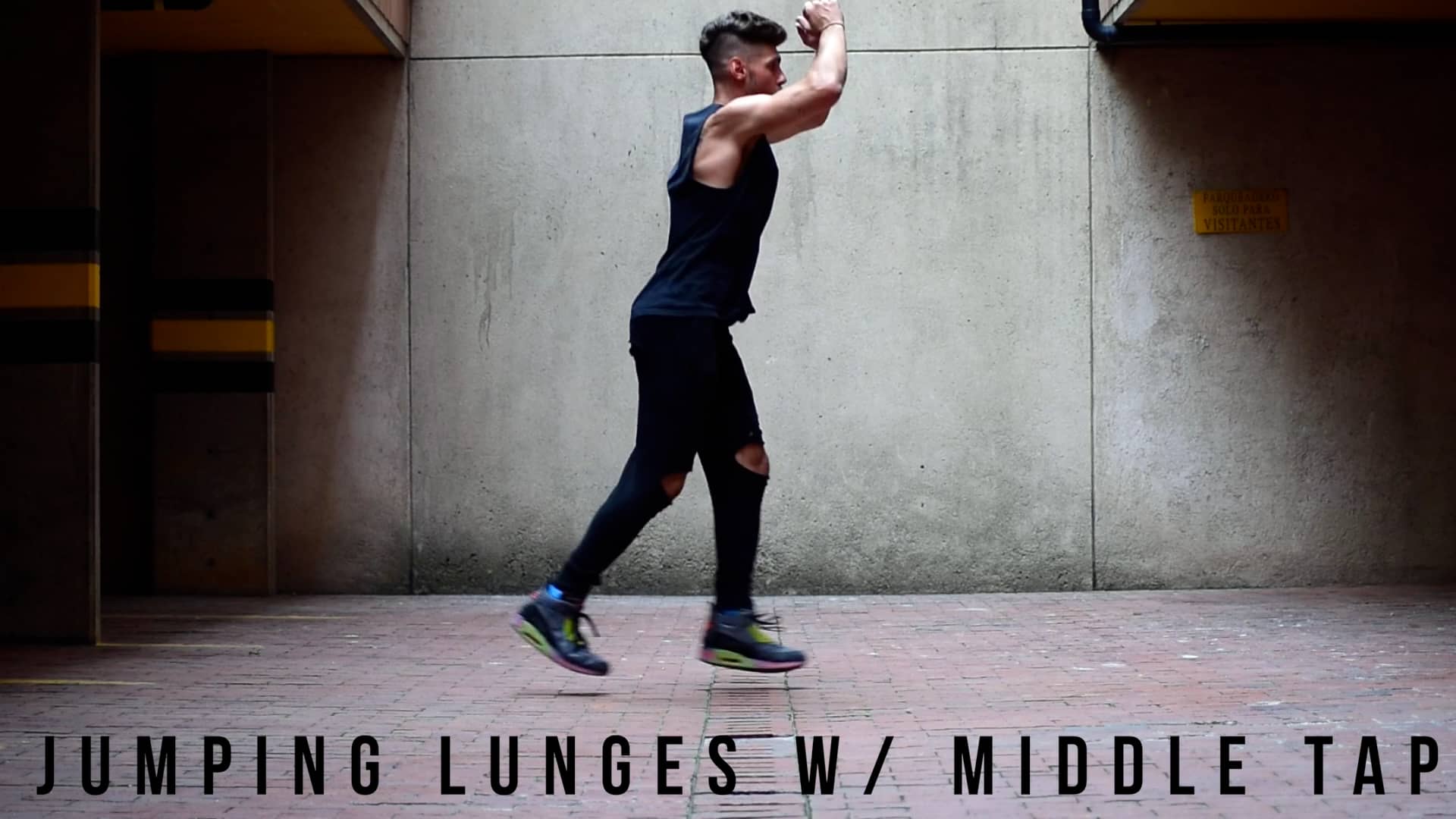 Jumping Lunges w/ Middle Tap - Legs Advanced on Vimeo