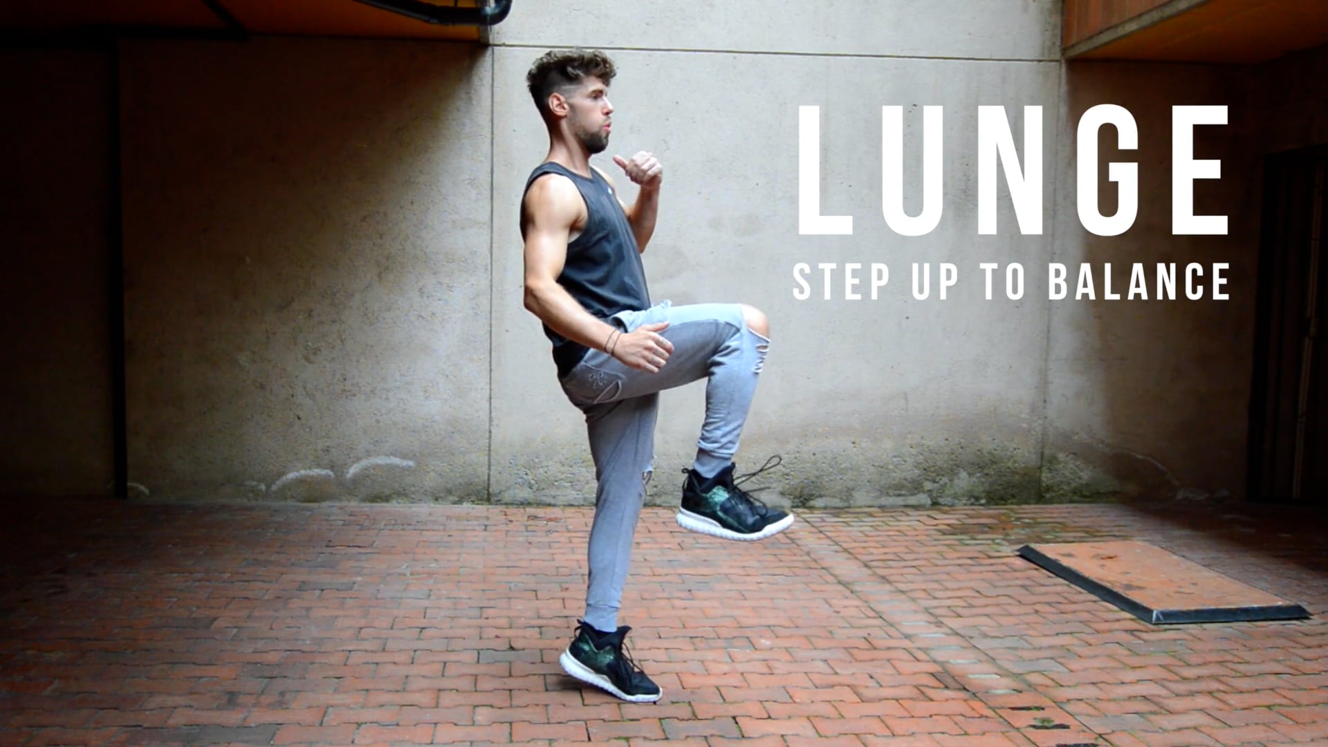 Lunge Step Up to Balance - Legs Advanced on Vimeo