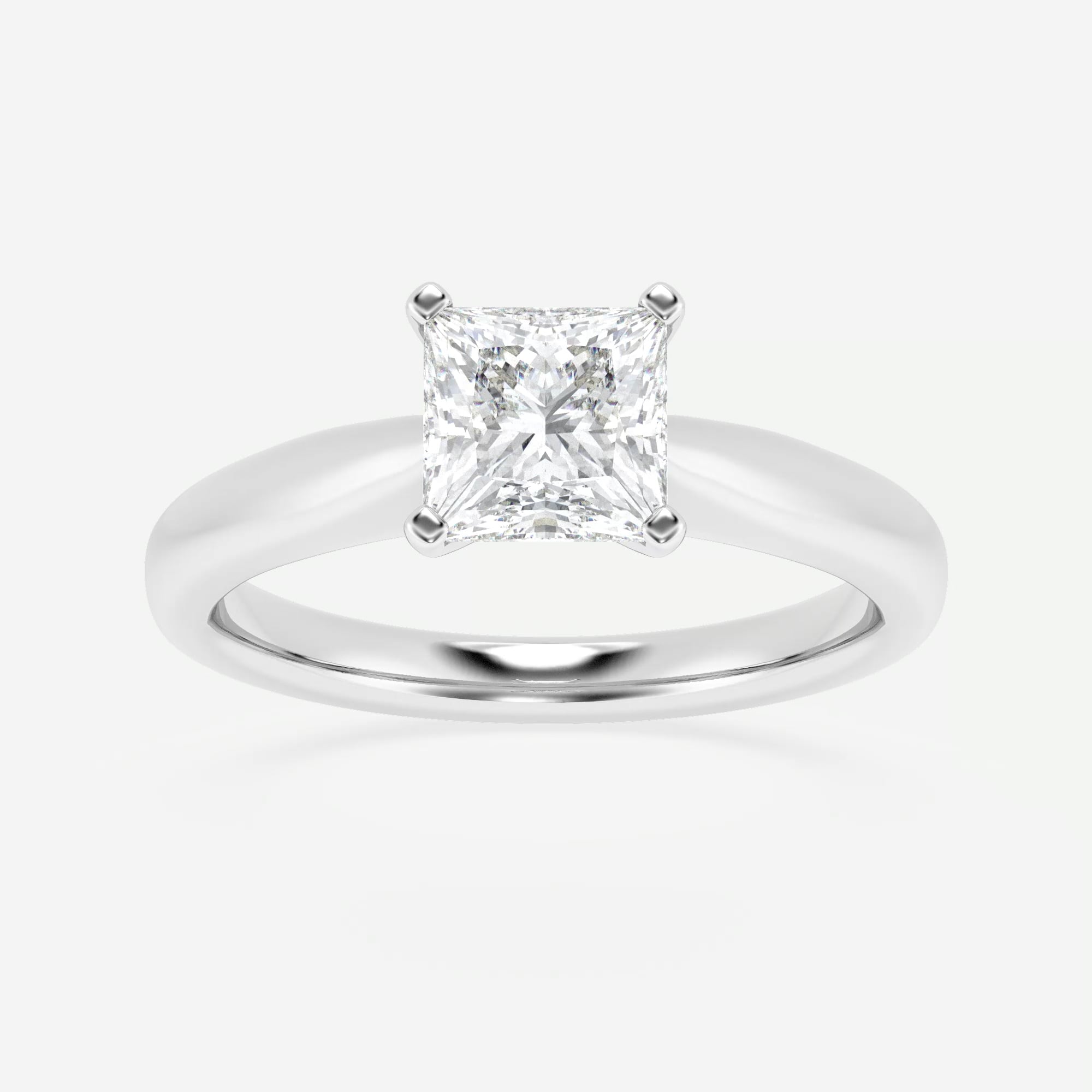 1 ctw Princess Lab Grown Diamond Cathedral Solitaire Engagement Ring ...