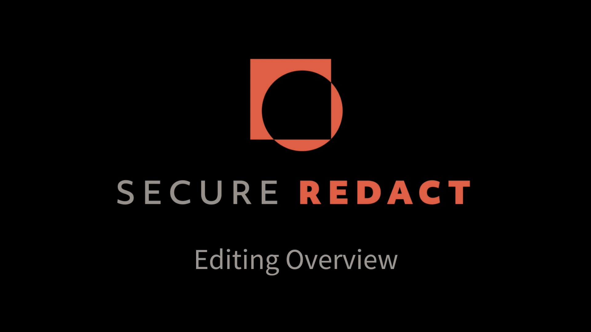 Where to start? Editing on Secure Redact on Vimeo