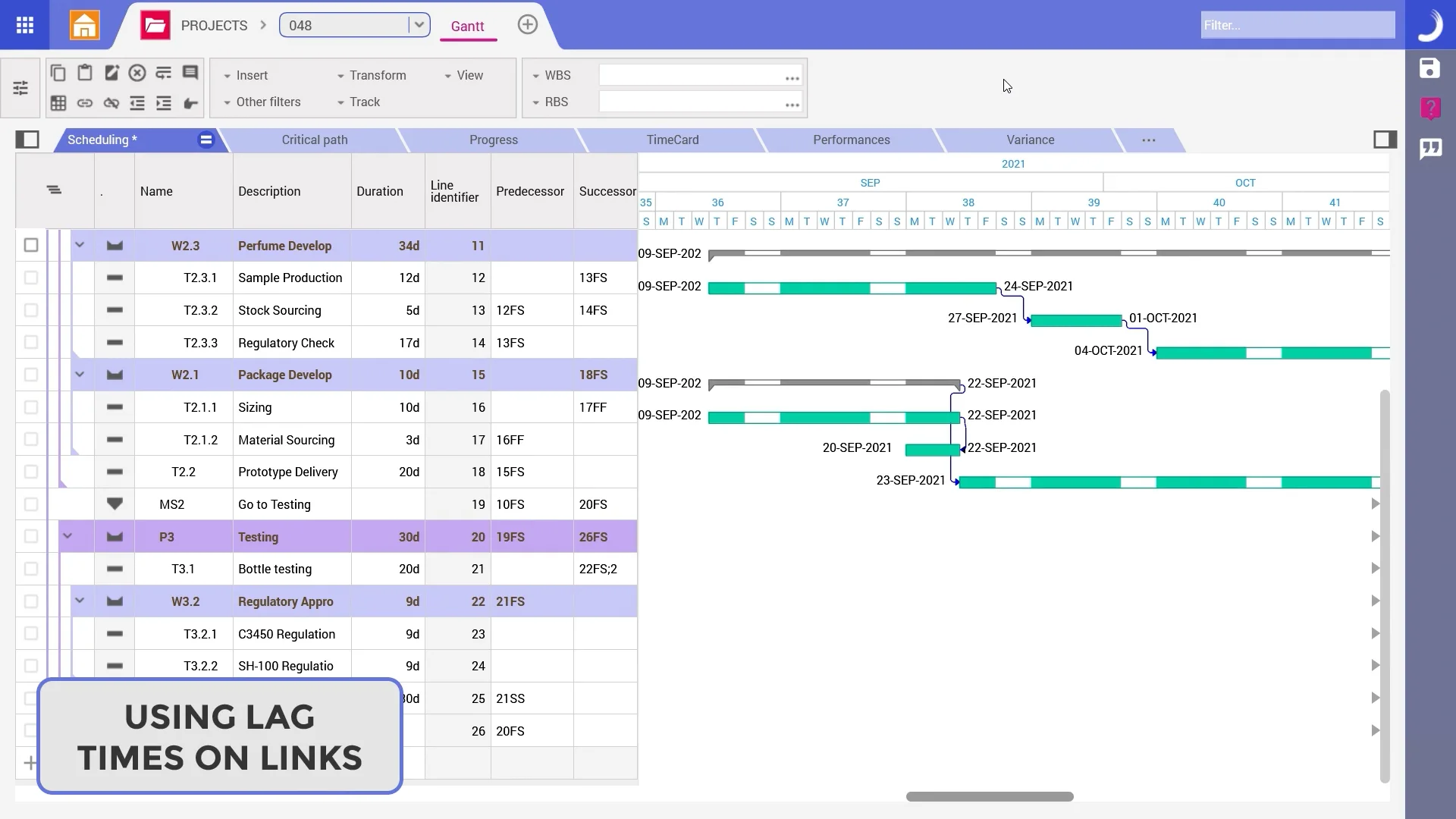 Using Lag Times on Links