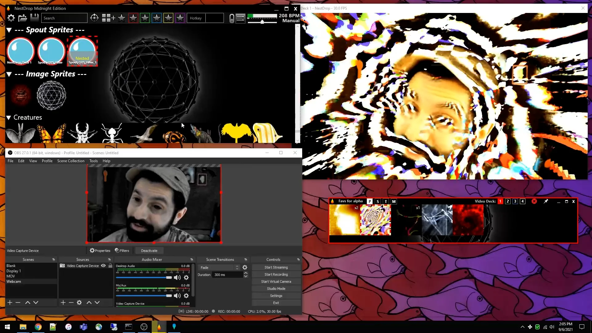 Inject Video into NestDrop using OBS - NestDrop Midnight Edition
