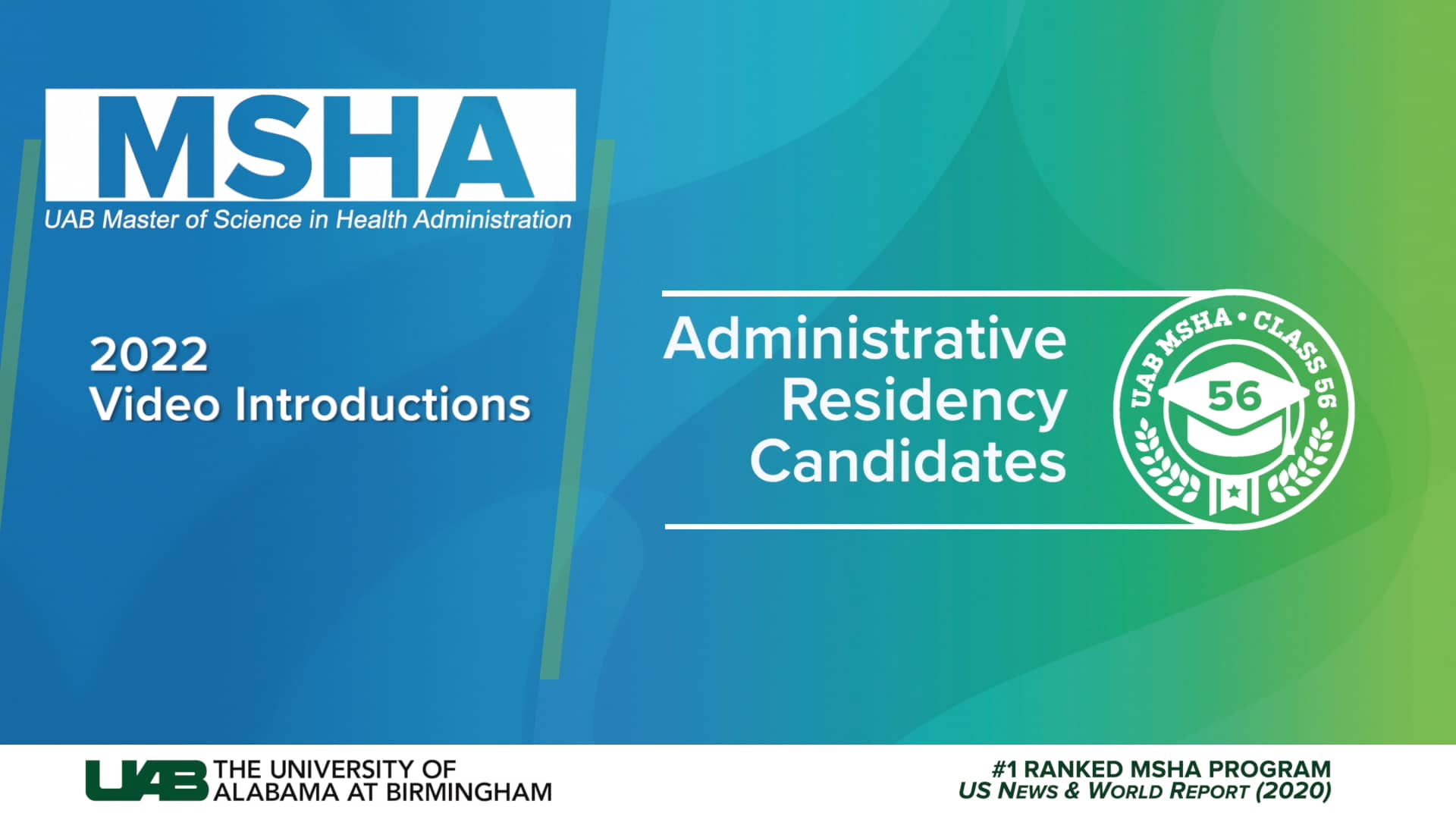 UAB MSHA Class 56 Video Introductions on Vimeo