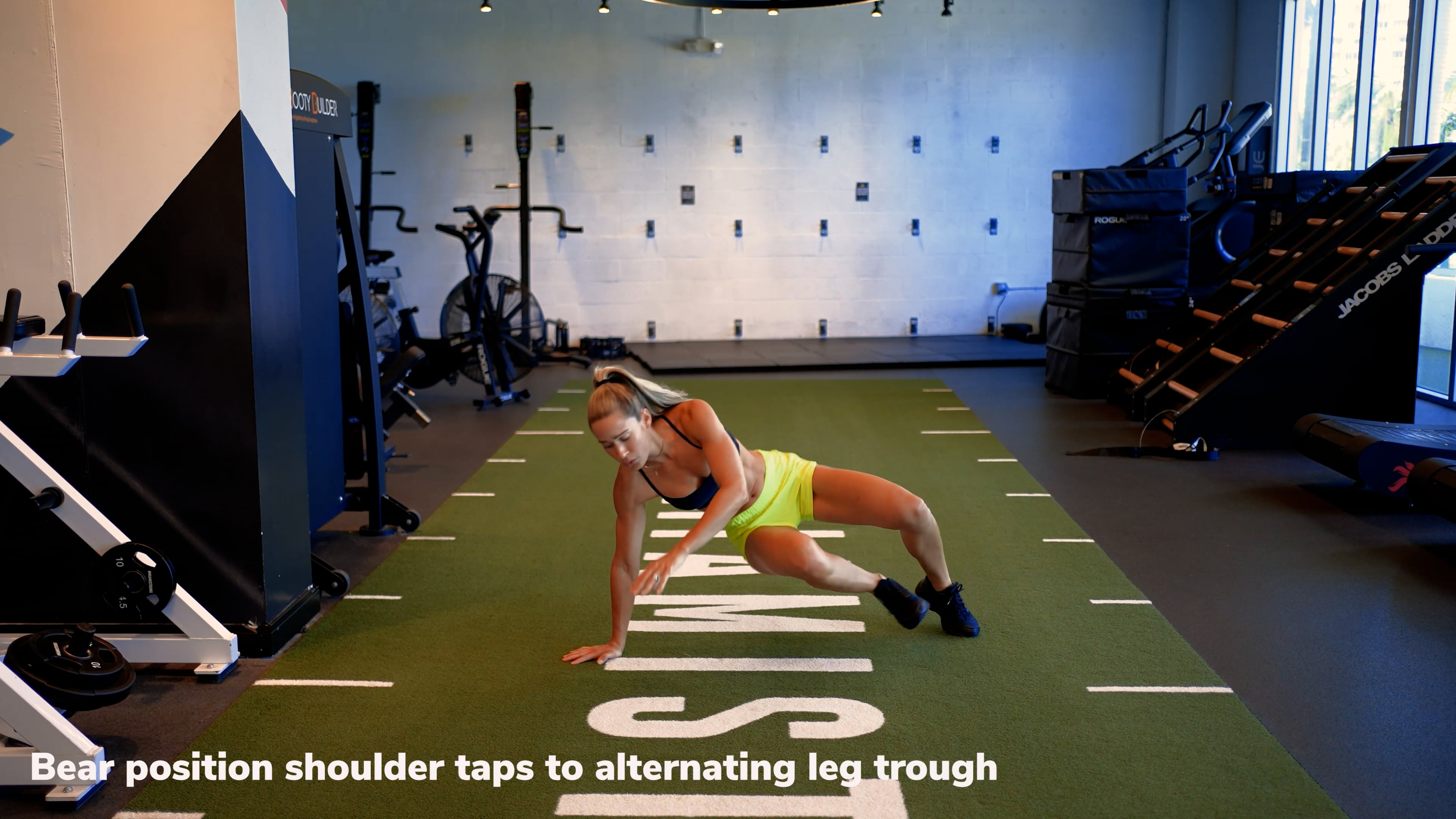 bear position shoulder taps to alternating leg trough on Vimeo