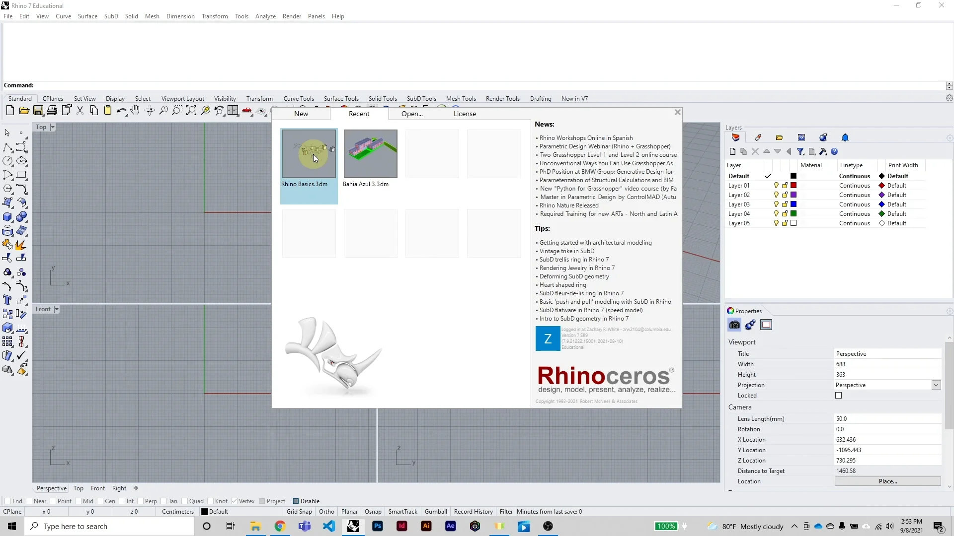 Introduction to Rhino 1 of 3: Interface