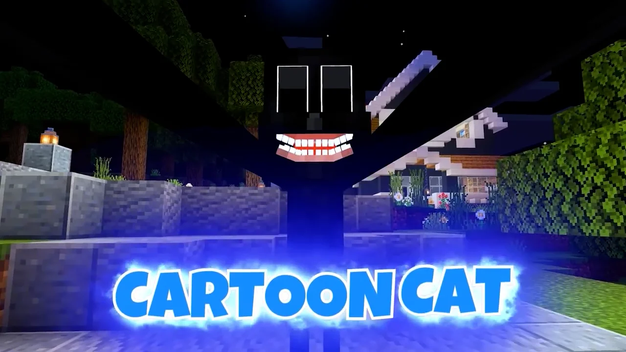 One NIGHT With CARTOON CAT In Minecraft!