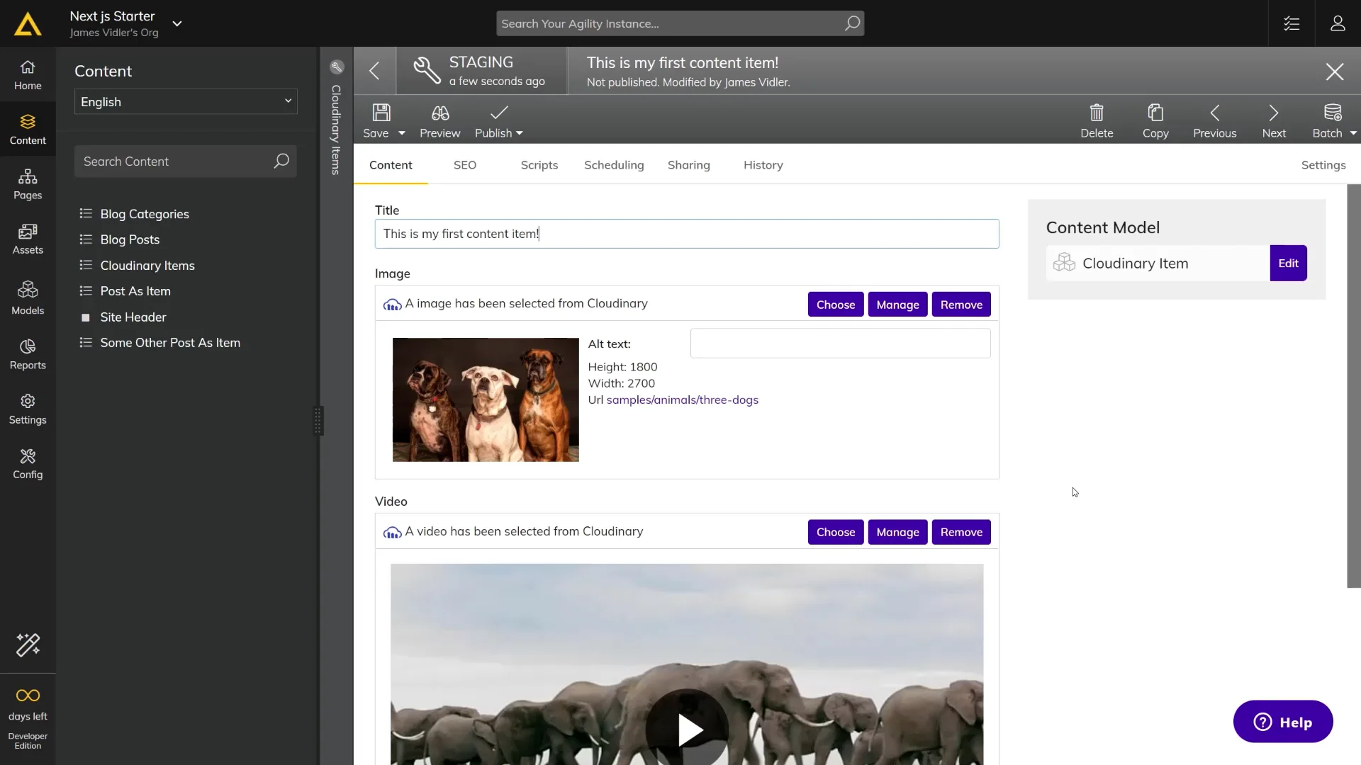 Walkthrough: Cloudinary Integration with Agility CMS