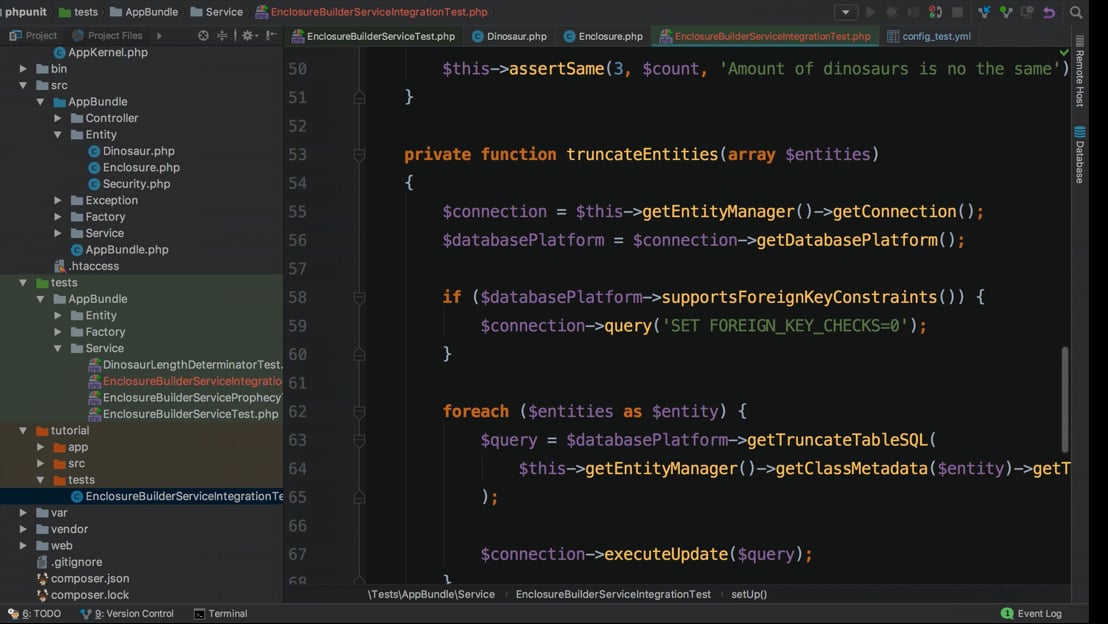 Clearing the Database > PHPUnit (Legacy): Testing with a Bite ... Clearing the Database > PHPUnit (Legacy): Testing with a Bite ...
