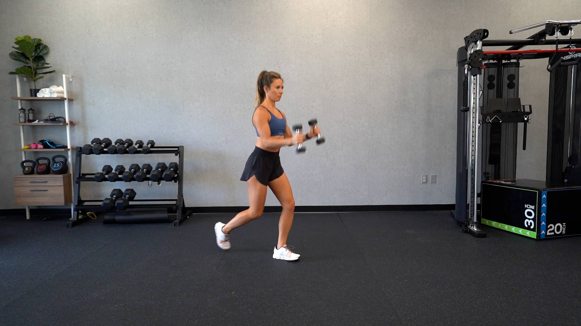 Modified Reverse Lunge to Bent Elbow Raise .mp4 on Vimeo