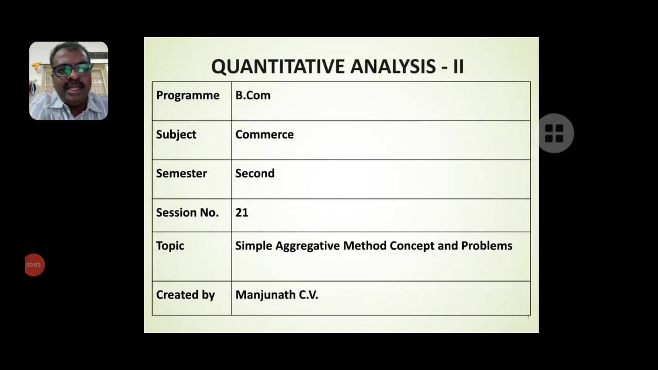 Session 21 - INDEX NUMBERS - SIMPLE AGGREGATIVE METHOD.mp4 on Vimeo