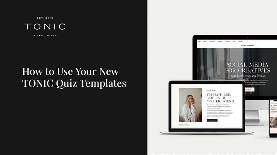 Quiz Template Tutorials | Tonic Site Shop