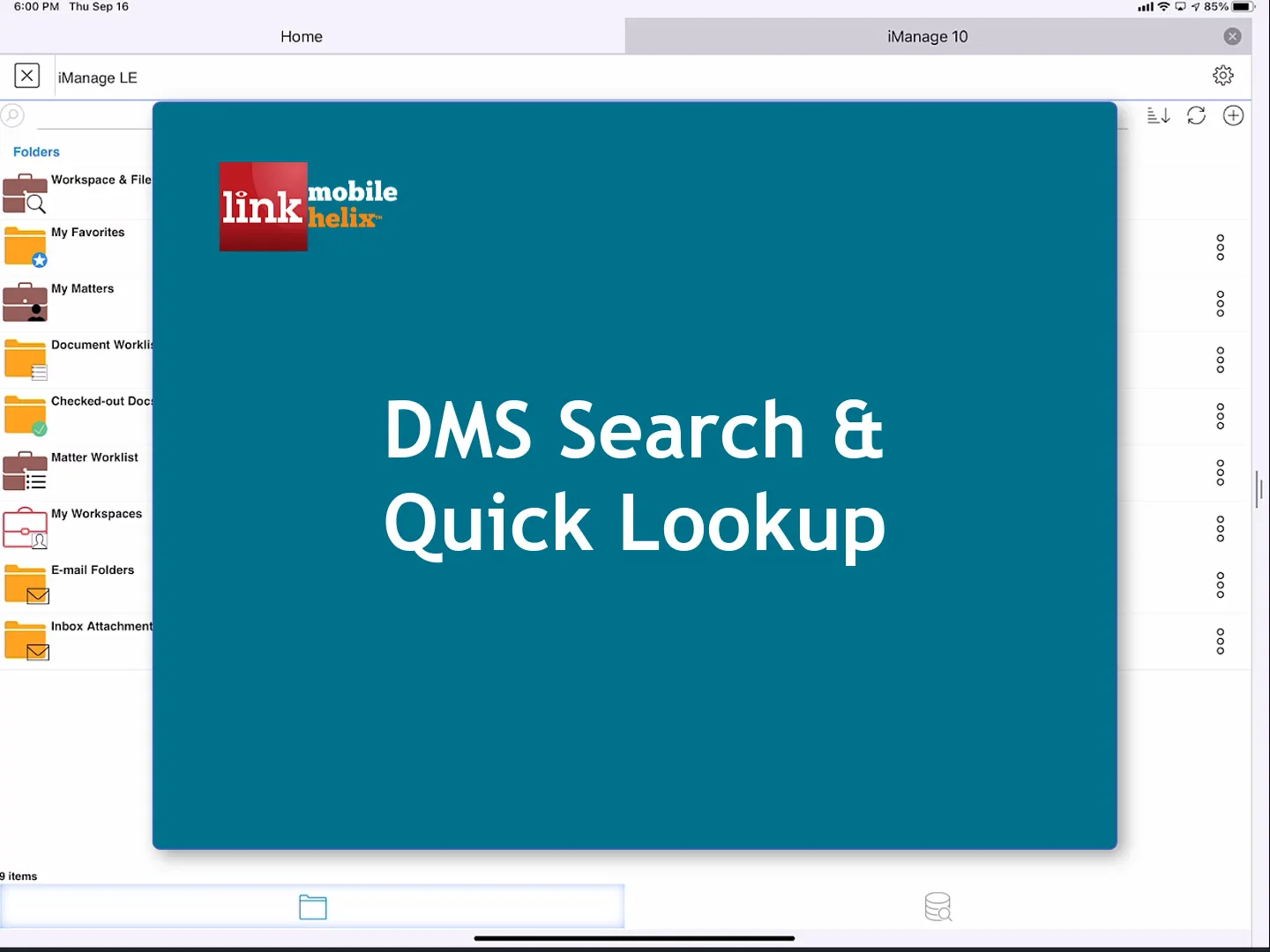 LINK App - NetDocuments How-to Videos & Tips - LINK: DMS Search & Quick Lookup 2:48 on Vimeo