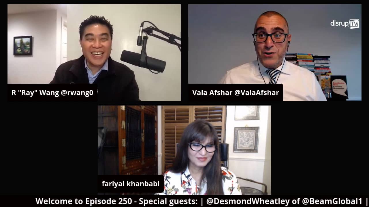 DisrupTV Episode 250 Featuring Fariyal Khanbabi - Hosted by Vala Afshar ...