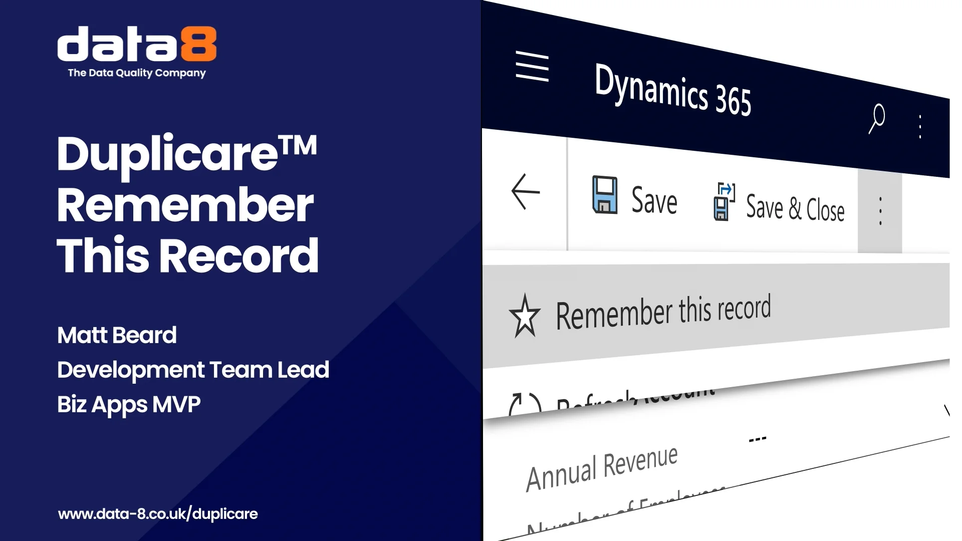 Data8 Duplicare: Remember this Record