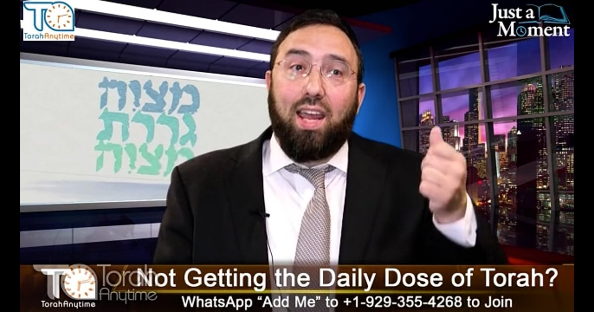 Just a Moment | Rabbi Eliezer Ralbag - Mitzvah Goreret Mitzvah