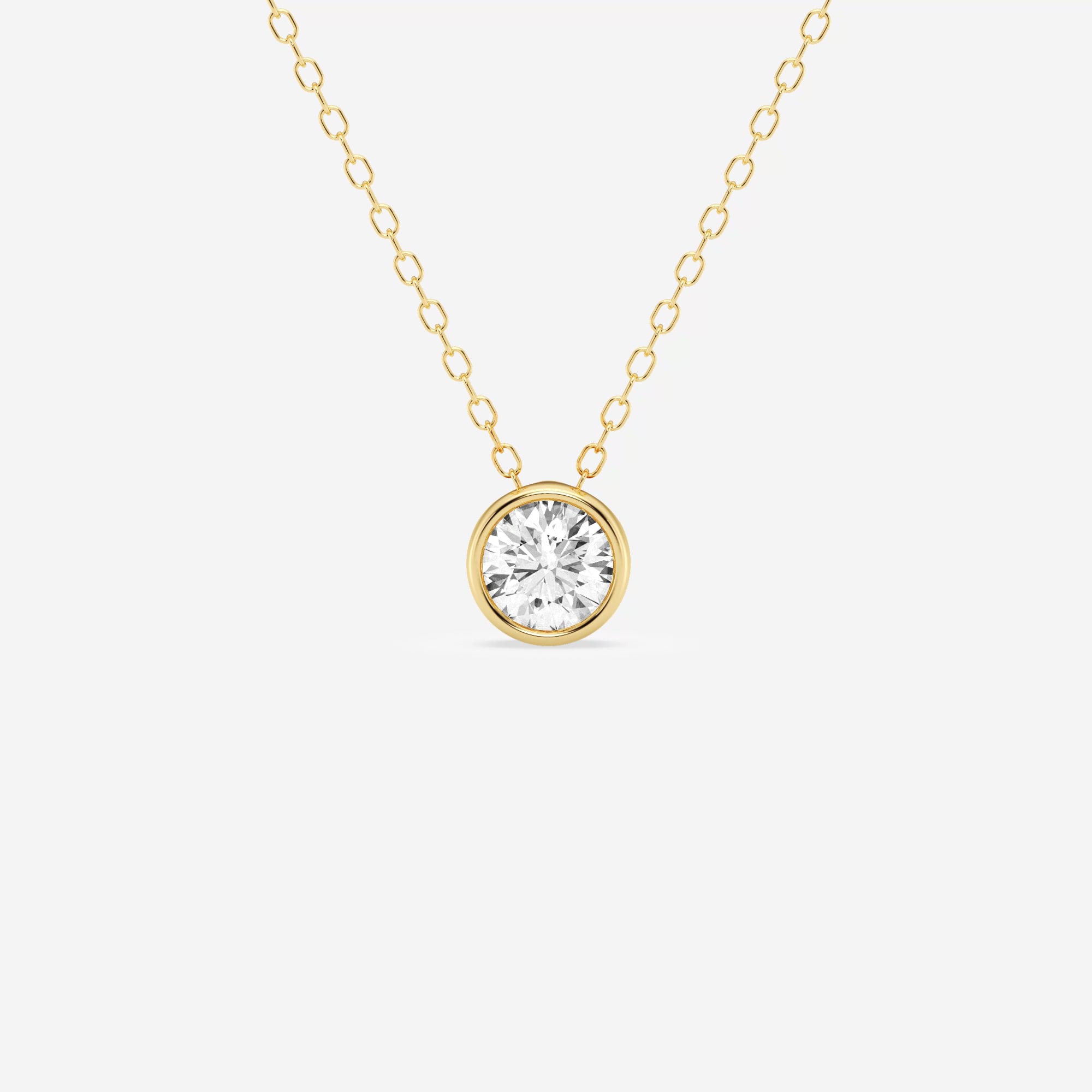 1/2 ctw Round Lab Grown Diamond Bezel Set Solitaire Pendant with Adjustable Chain - Grownbrilliance