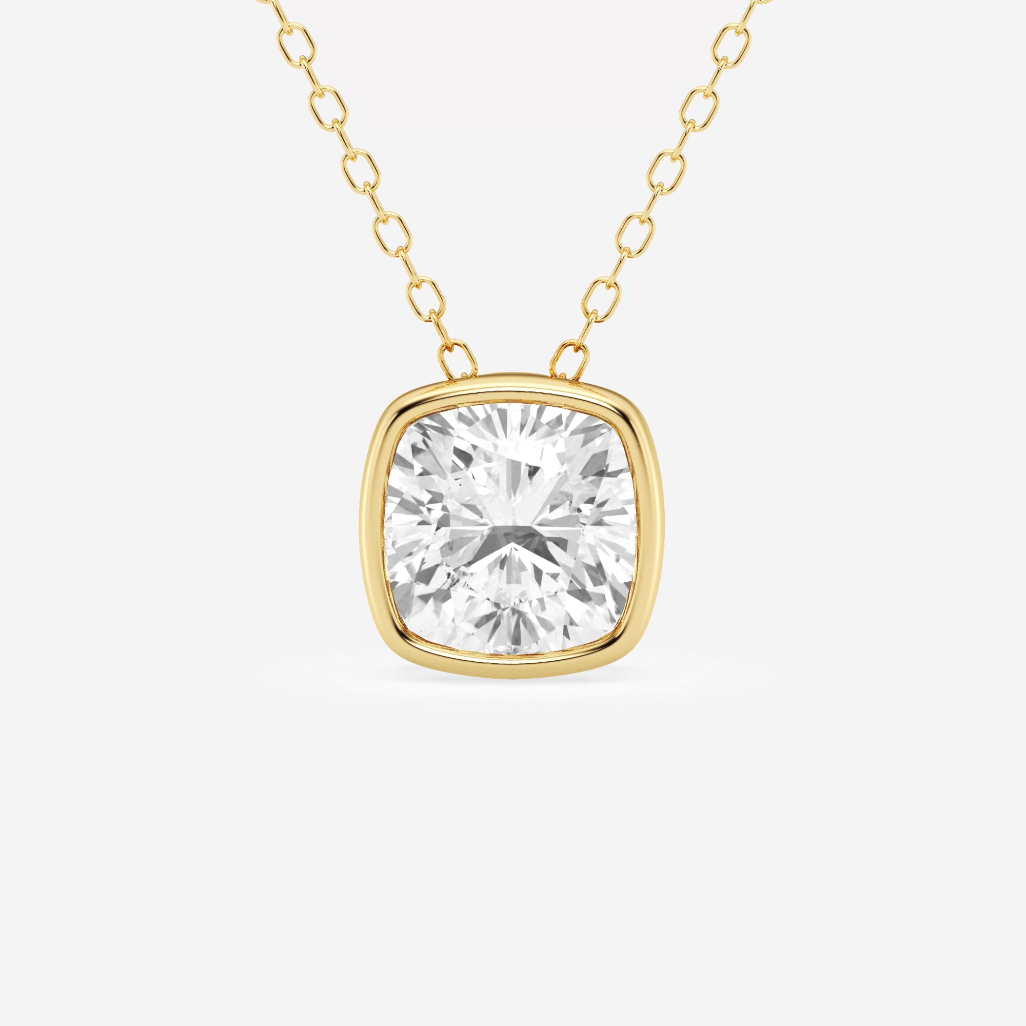 2 ctw Cushion Lab Grown Diamond Bezel Set Solitaire Pendant with Adjustable Chain - Grownbrilliance