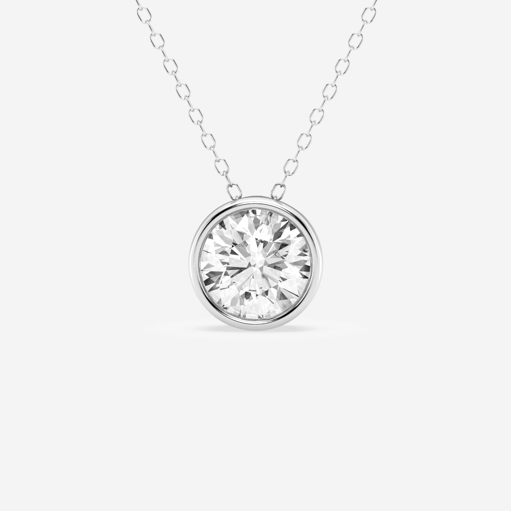 2 ctw Round Lab Grown Diamond Bezel Set Solitaire Pendant with Adjustable Chain - Grownbrilliance