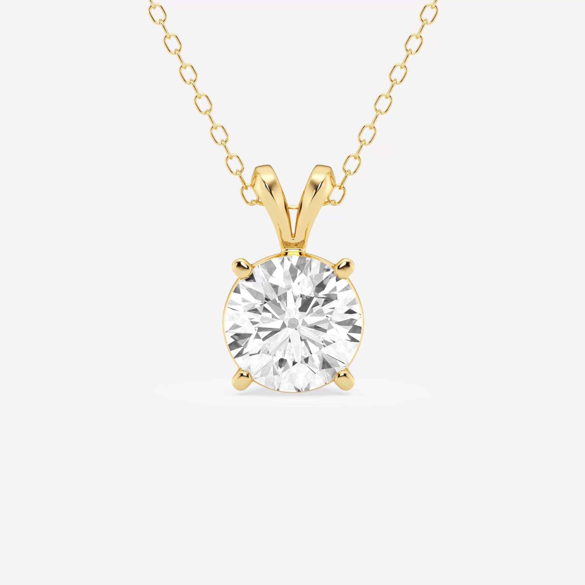 2 ctw Round Lab Grown Diamond Split Bail Solitaire Pendant with Adjustable Chain - Grownbrilliance