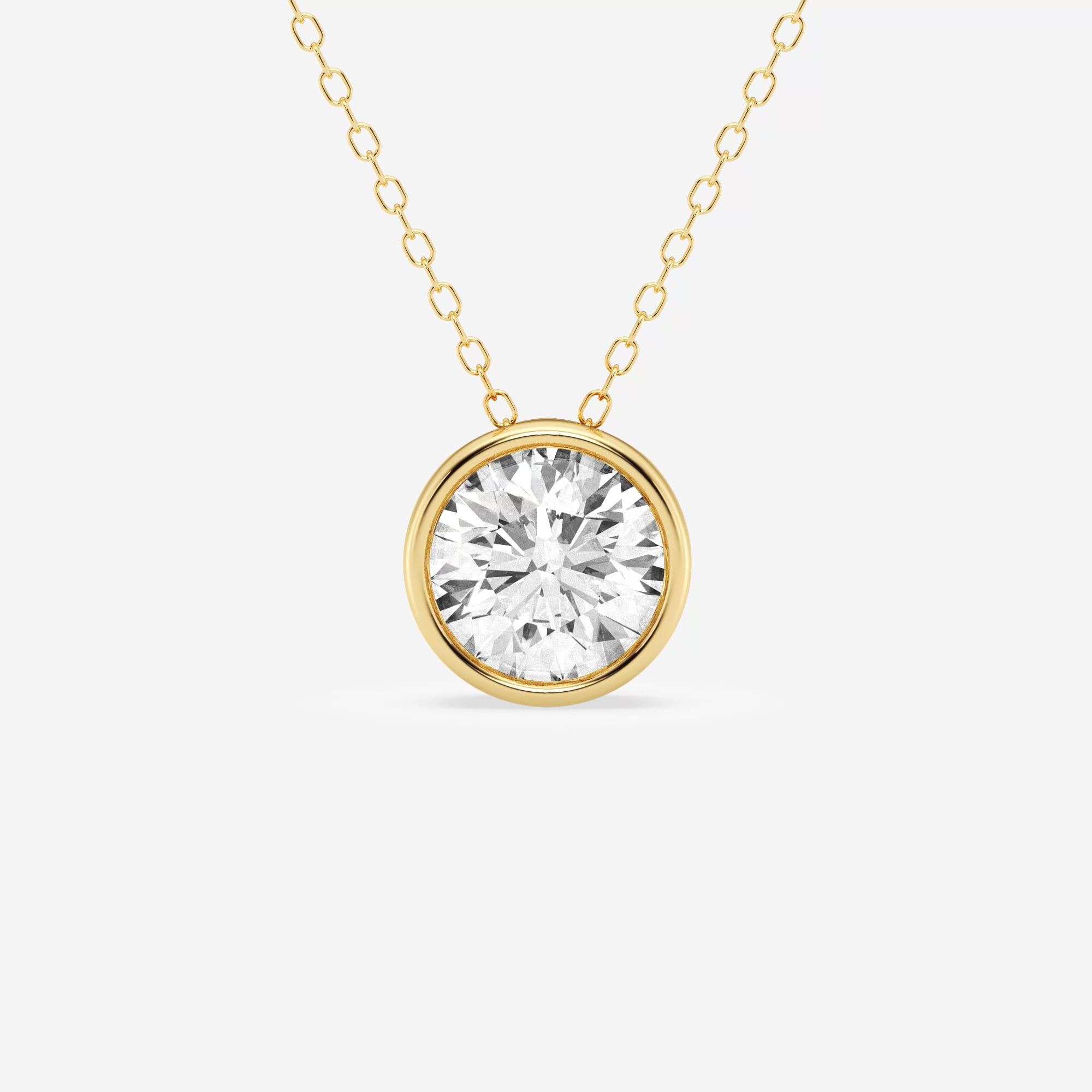 2 ctw Round Lab Grown Diamond Bezel Set Solitaire Pendant with Adjustable Chain - Grownbrilliance