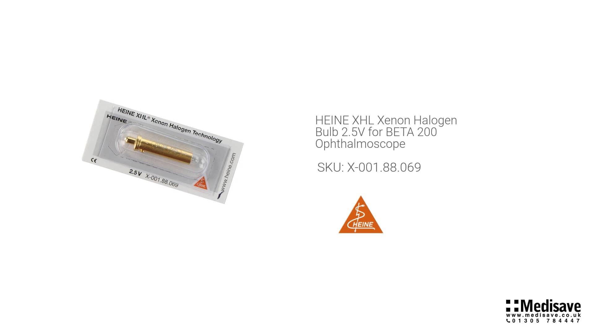 HEINE XHL Xenon Halogen Bulb 2 5V for BETA 200 Ophthalmoscope X 001 88 ...