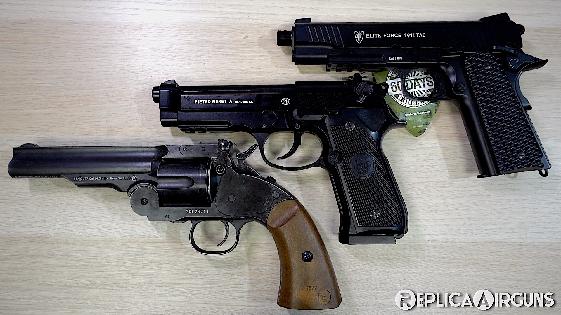 Umarex Mod 92 A1 and 1911 Tac Airsoft - Barra Schofield Steel BB Pistol ...