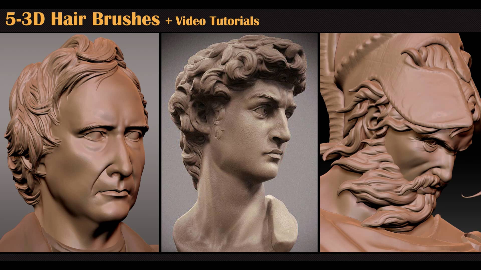 5-3D Hair Brushes+Video Tutorial on Vimeo