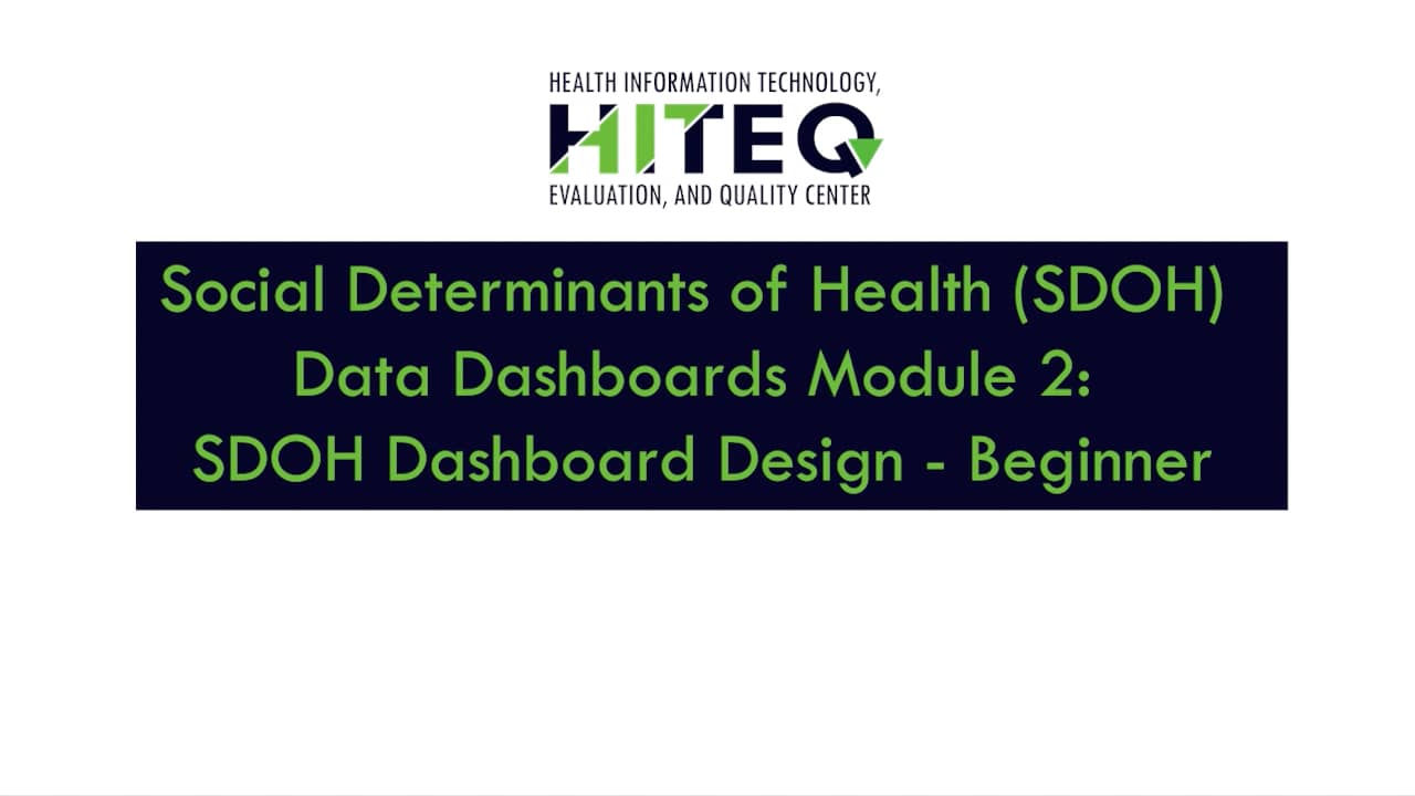 Social Determinants of Health (SDOH) Data Dashboards Module 2: SDOH ...