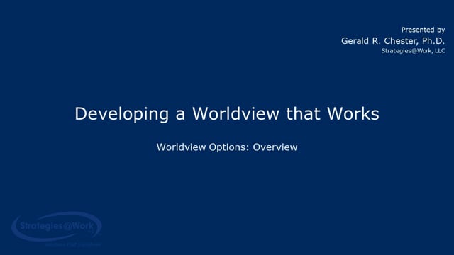 Developing a Worldview that Works on Vimeo
