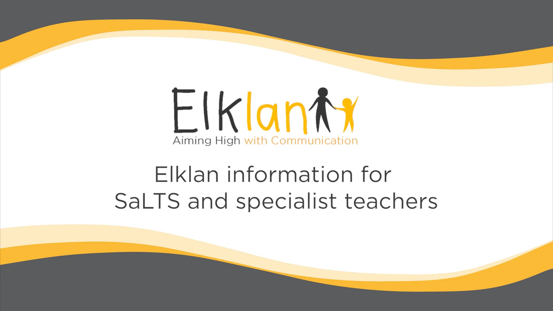 Elklan information for SaLTS and specialist teachers on Vimeo