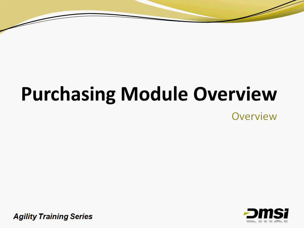 Purchasing Module Overview on Vimeo