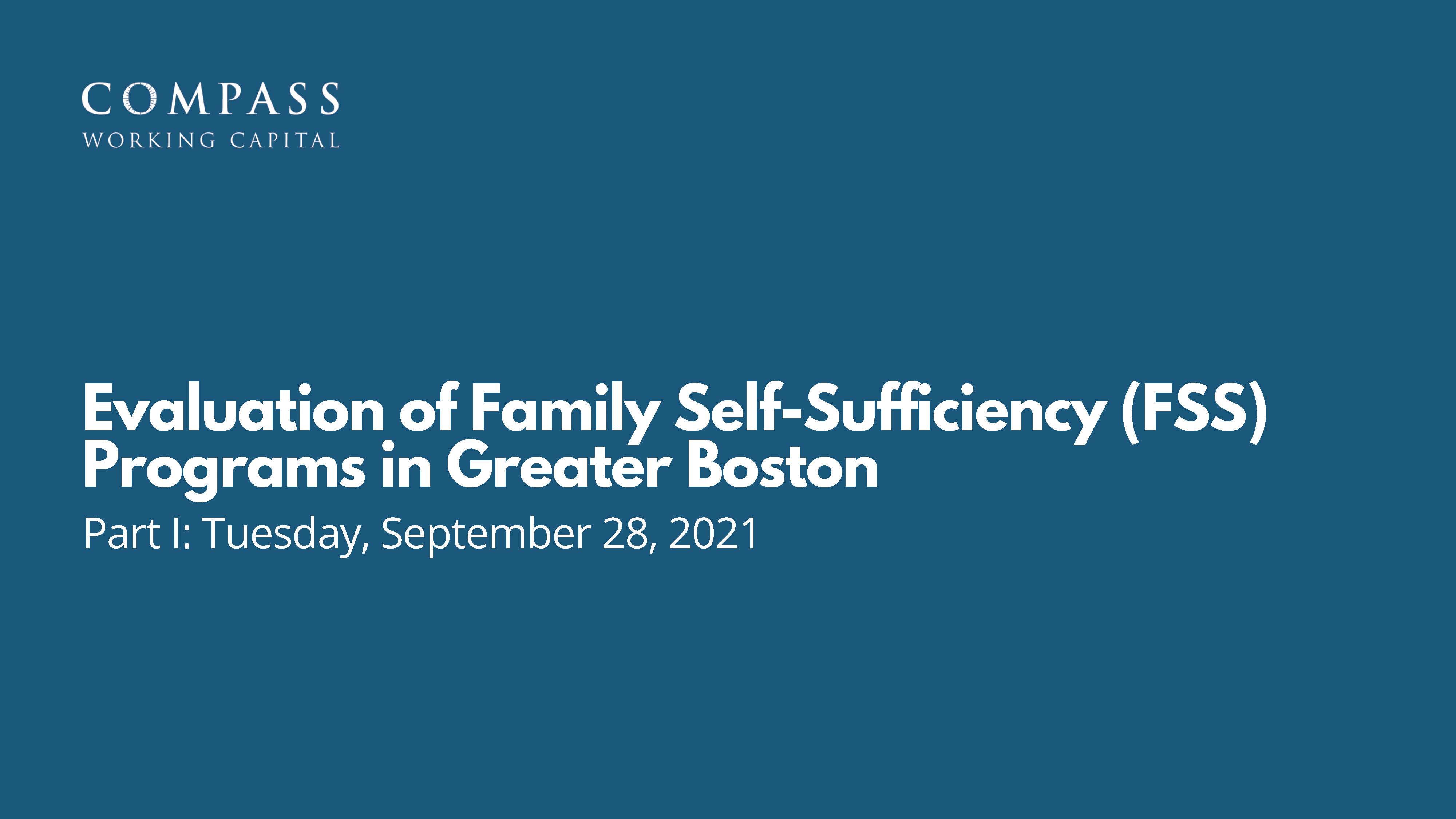 Briefing on the Evaluation of Family Self-Sufficiency (FSS) Programs in ...
