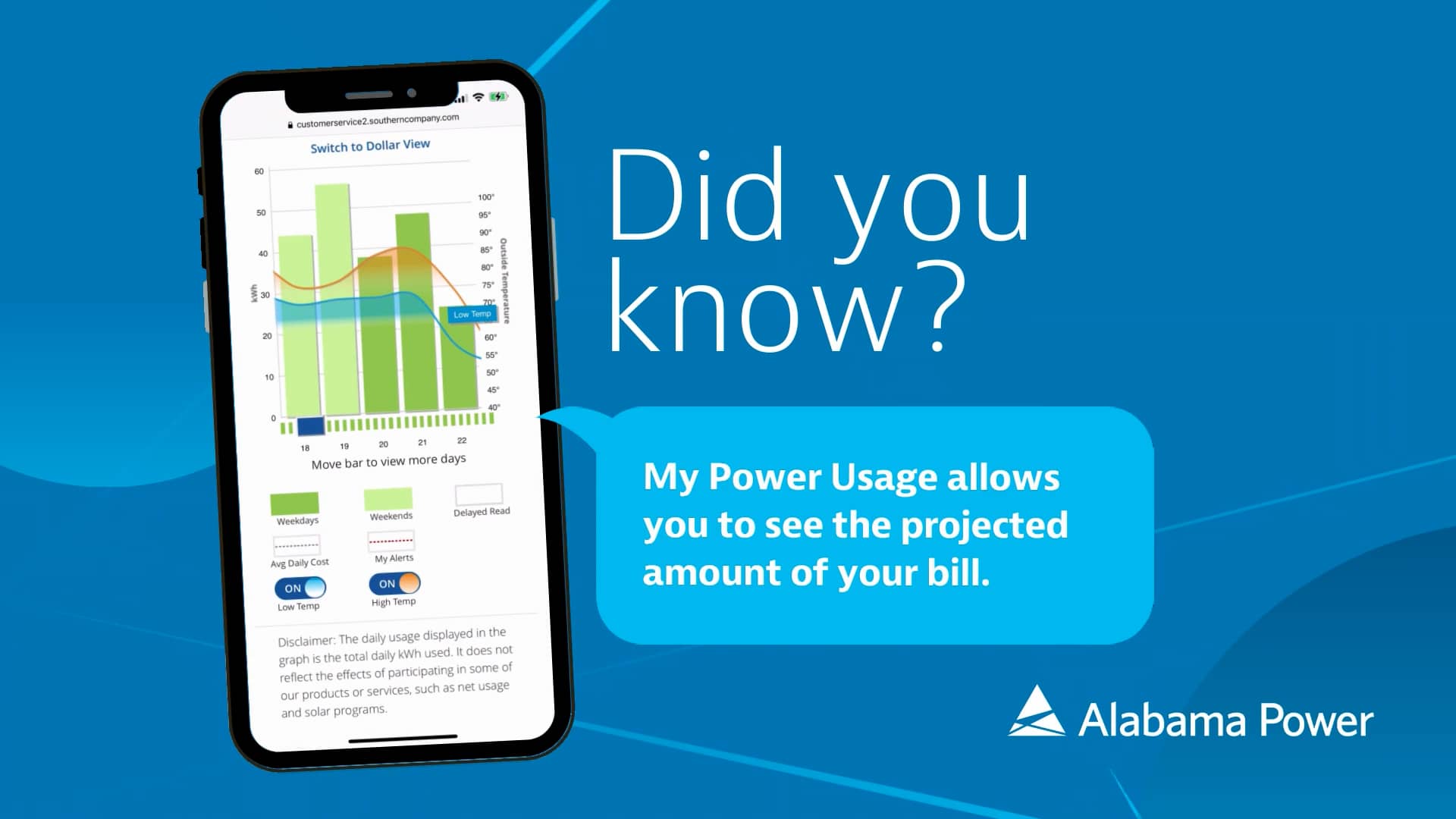 Alabama Power has options to mailed billing on Vimeo