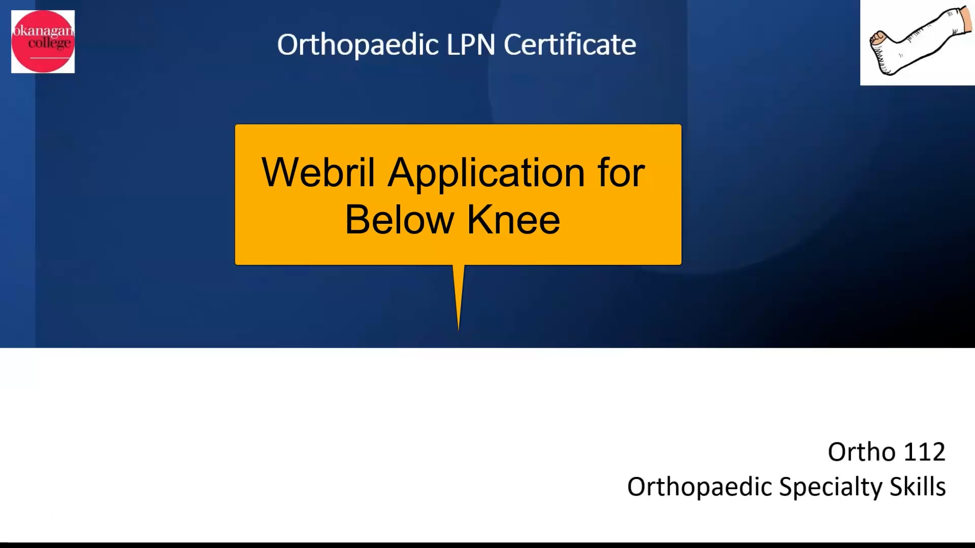 Webril Application for Below Knee!! on Vimeo